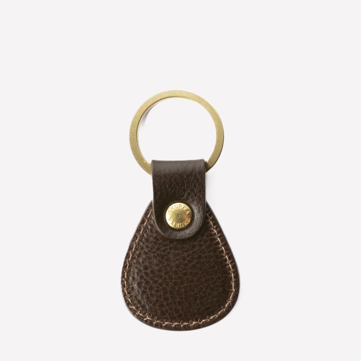 Classic Key Fob No. 226 | Vintage Walnut Leather Key Ring | Ghurka