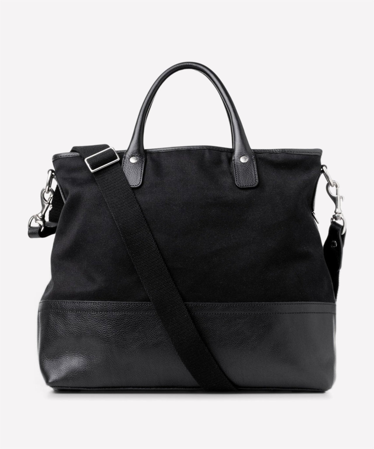 Editor No. 271 | Black Twill - Vintage Black Leather Tote – Ghurka