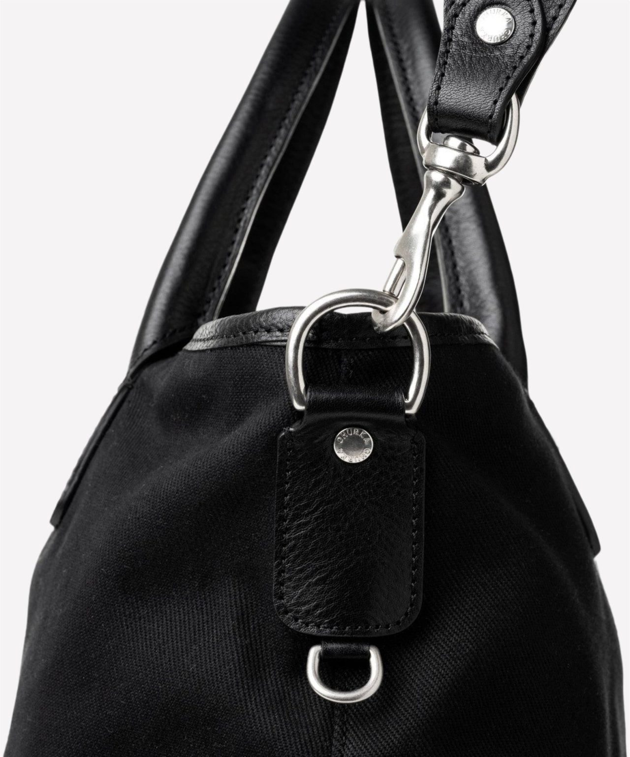 Editor No. 271 | Black Twill - Vintage Black Leather Tote – Ghurka