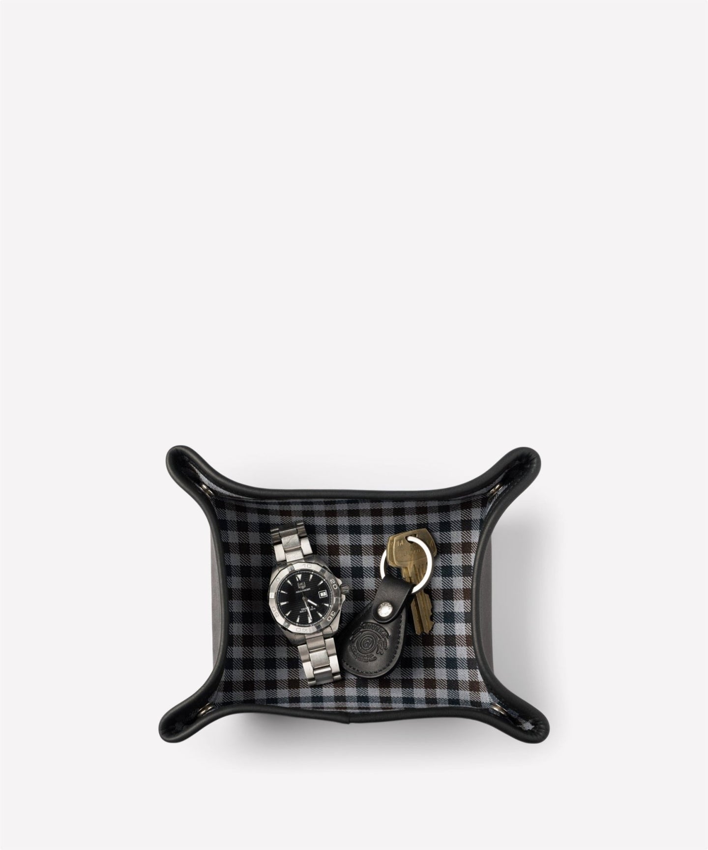 Folding Snap Tray No. 58 | Vintage Black Leather Snap Tray | Ghurka