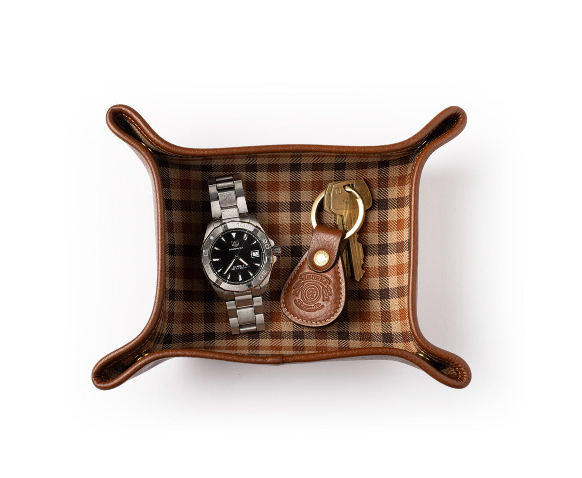 Folding Snap Tray No. 58 | Vintage Chestnut Leather Snap Tray | Ghurka
