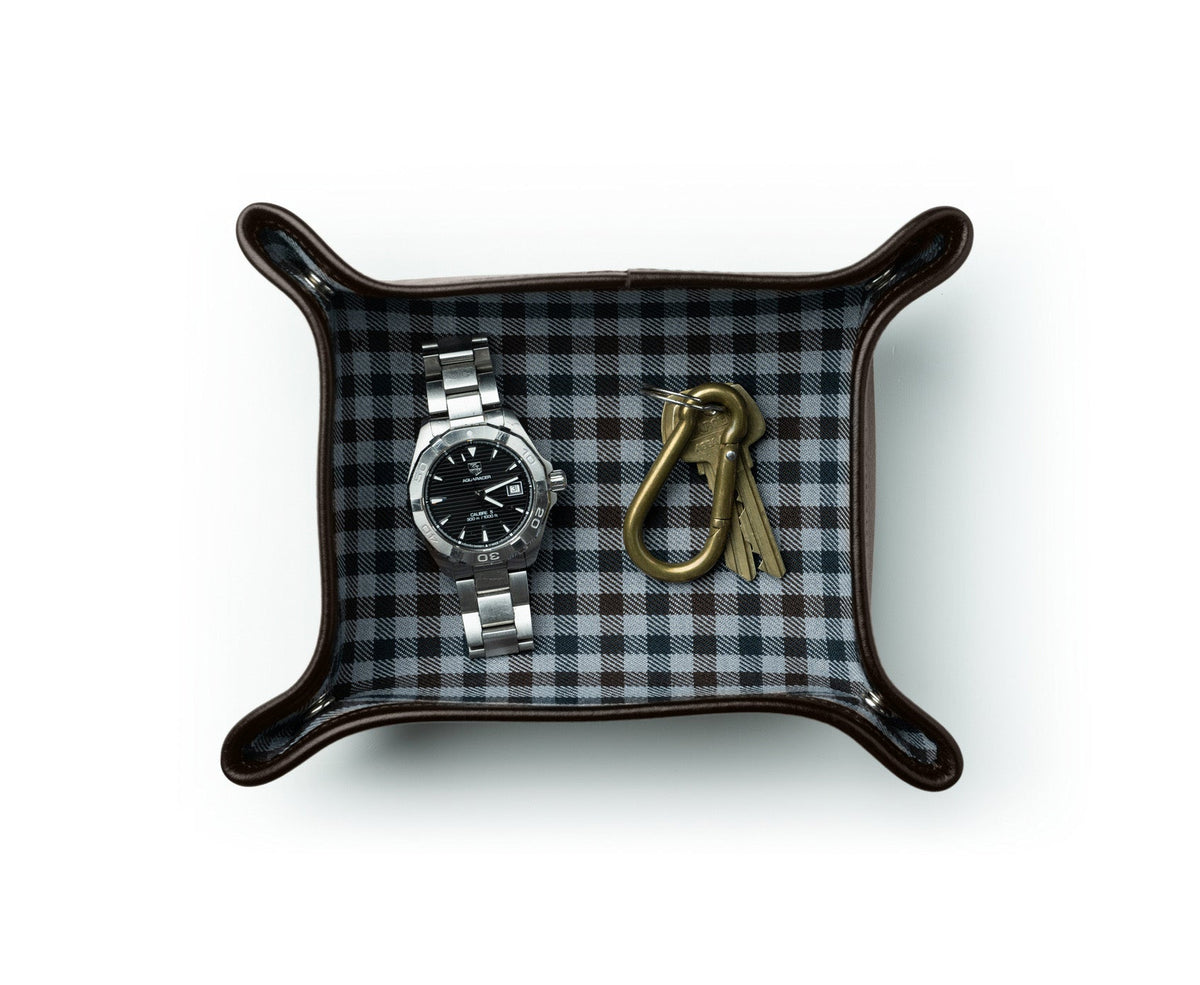 Folding Snap Tray No. 58 | Vintage Walnut Leather Snap Tray | Ghurka